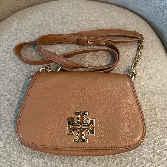 Tory Burch | Bags | Tory Burch Mini Britten Crossbody Purse In Tan ...